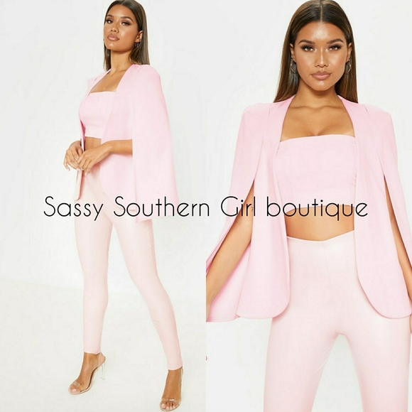 SGS boutique | Jackets & Coats | Pink Cape Blazer Jacket | Poshmark
